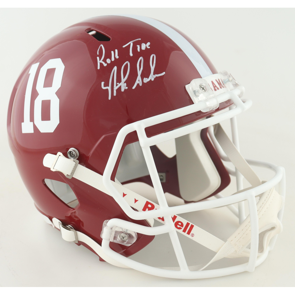 Nick Saban Signed Alabama Crimson Tide Full-Size Speed Helmet Inscribed ...