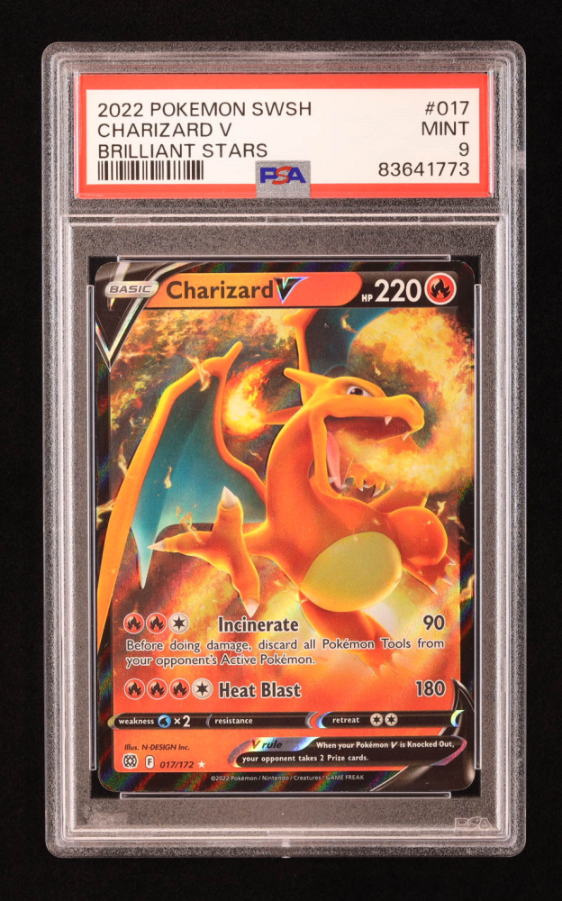 Charizard V 2022 Pokemon Sword and Shield Brilliant Stars #17 (PSA 9 ...