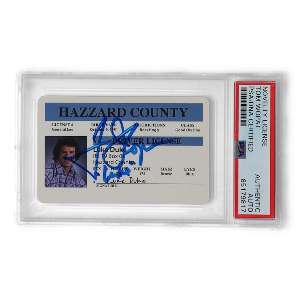 Tom Wopat Signed "Dukes of Hazzard" Driver's License Inscribed "Luke ...