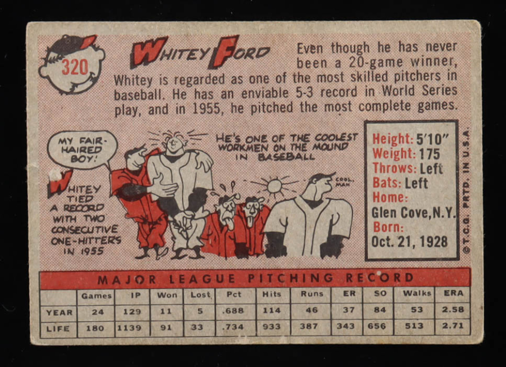Whitey Ford 1958 Topps #320 | Pristine Auction