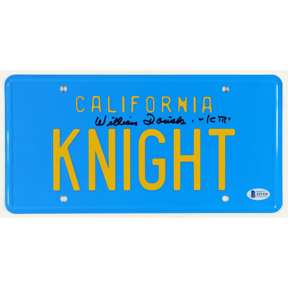 William Daniels Signed "Knight Rider" License Plate Inscribed "Kitt ...