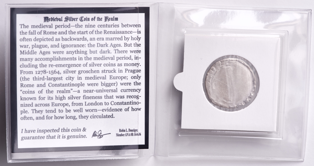 (1278-1565) Medieval Europe: Silver Groschen Coin of the Realm with ...