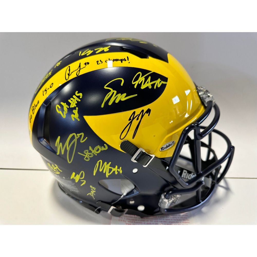 2023 Michigan Wolverines Full-Size Authentic Speed Helmet Team-Signed ...