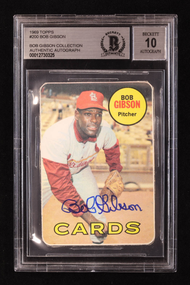 Bob Gibson Signed 1969 Topps #200 (BGS | Auto 10) | Pristine Auction