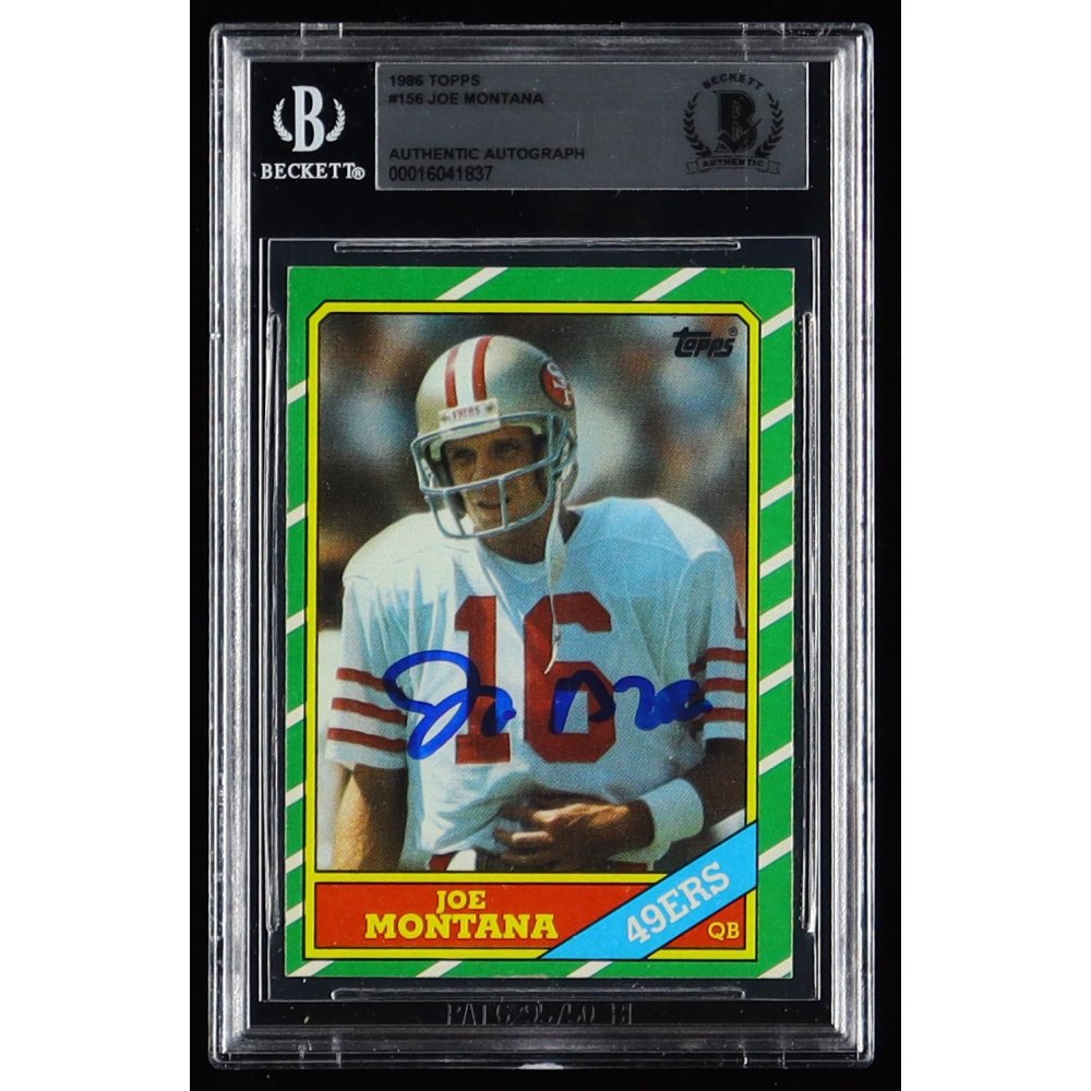 Joe Montana Signed 1986 Topps #156 (BGS Encapsulated) | Pristine Auction