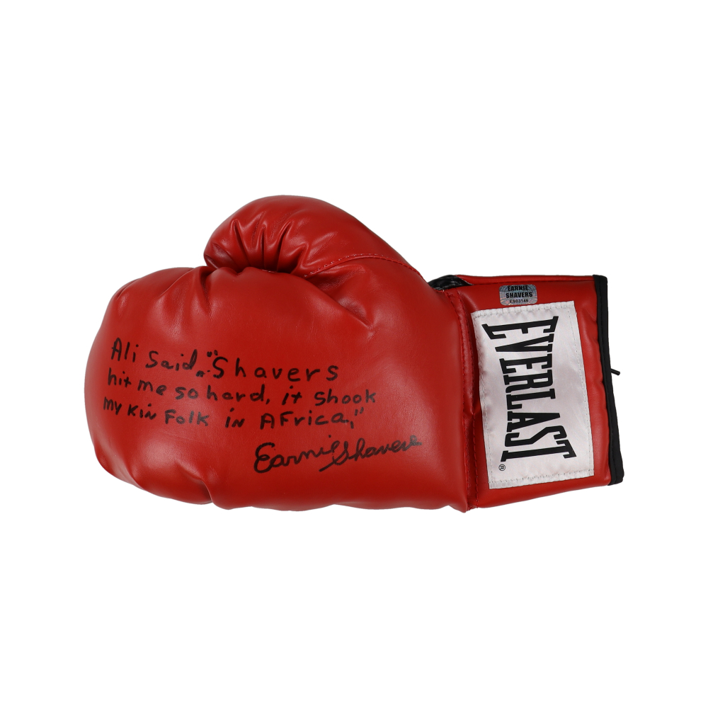 Ernie Shavers Signed Everlast Boxing Glove with Extensive Inscription ...