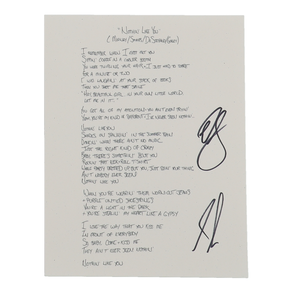 Dan & Shay Signed 8.5x11 Lyric Sheet (ACOA) | Pristine Auction