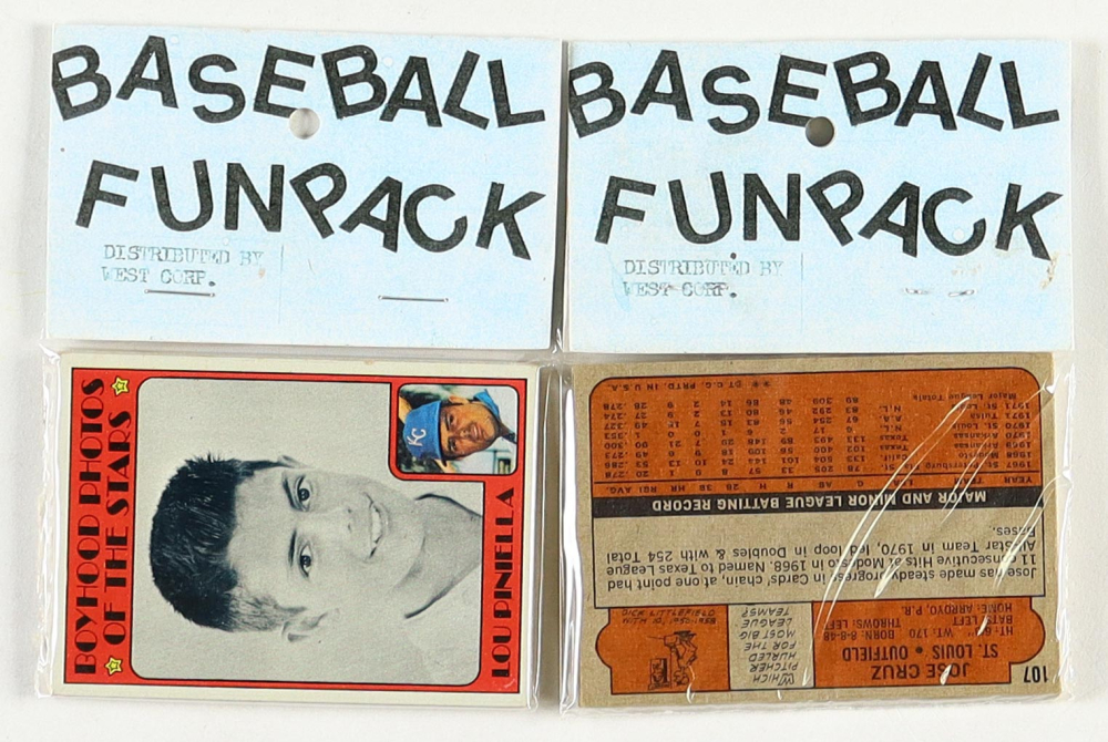1972 Topps Baseball Cello Fun Pack Vending Box with (20) Packs ...