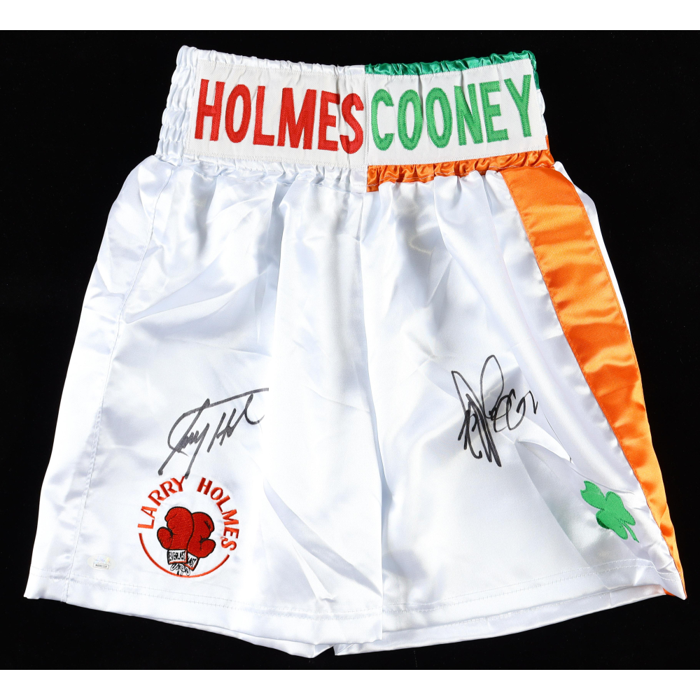 Larry Holmes & Gerry Cooney Signed Boxing Trunks (JSA) | Pristine Auction