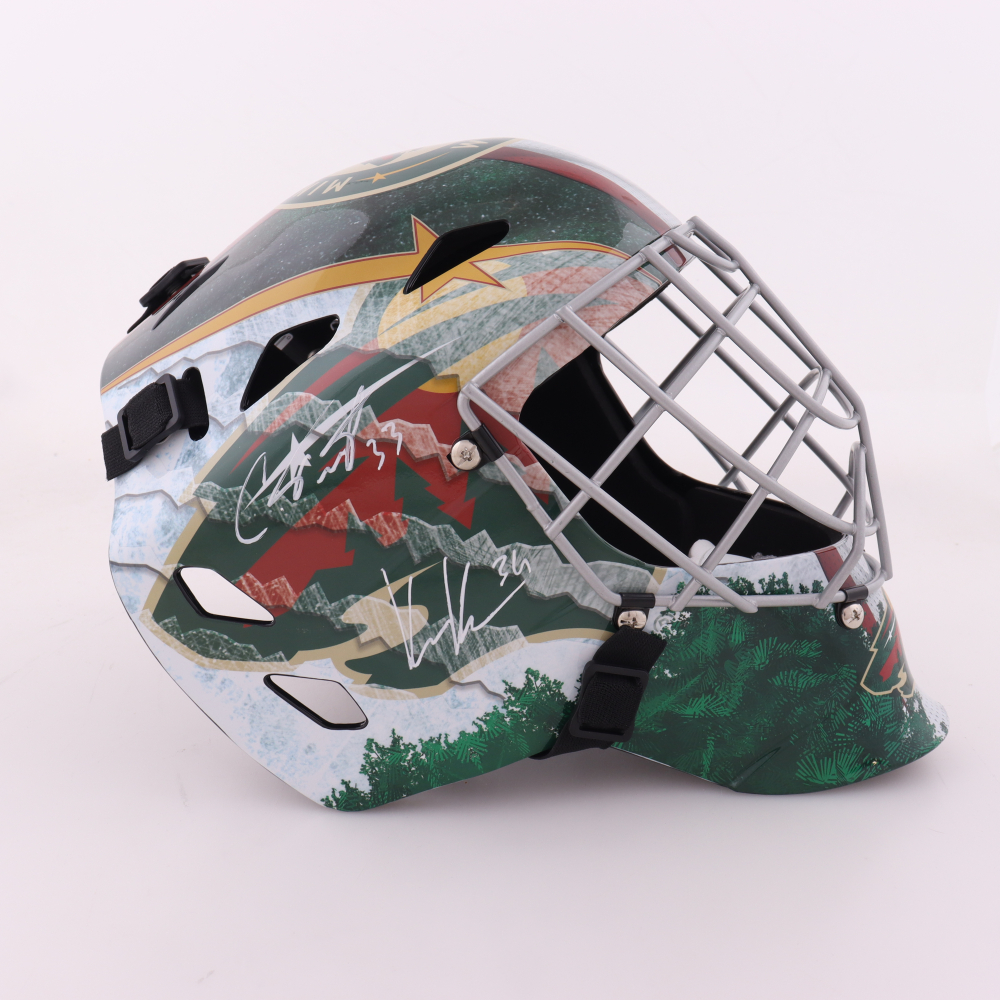 Kaapo Kahkonen & Cam TalbotSigned Wild Hockey Goaltender Helmet ...