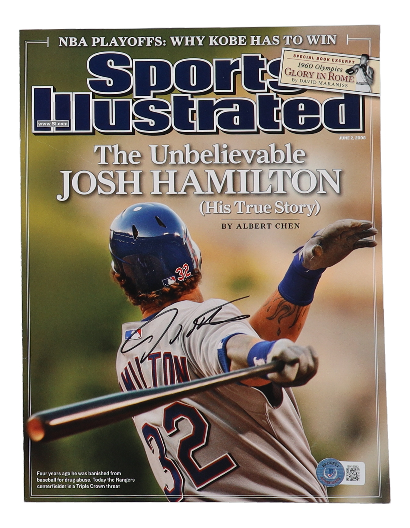 Josh Hamilton Signed Sports Illustrated 8x10 Magazine Cover (Beckett) | Pristine Auction