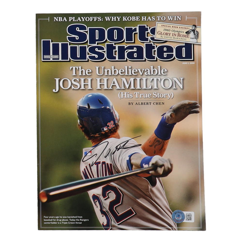 Josh Hamilton Signed Sports Illustrated 8x10 Magazine Cover (Beckett ...