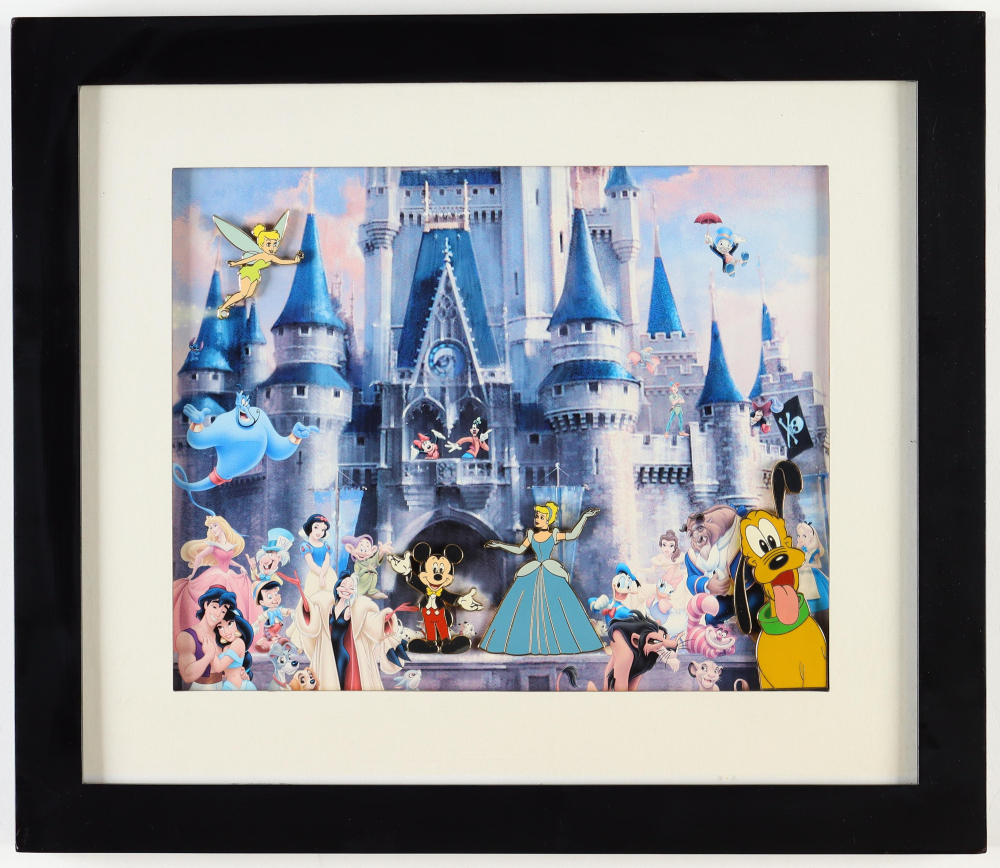 Disneyland Souvenir Custom Framed Display with Tinker Bell, Mickey ...