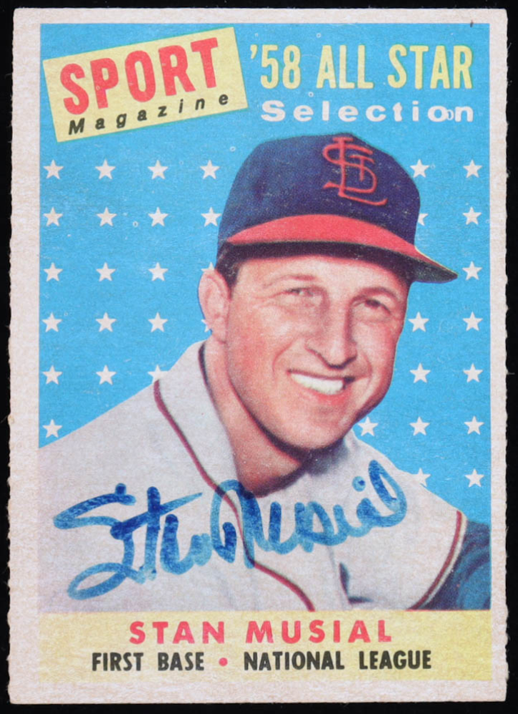 Stan Musial Signed 1958 Topps #476 AS TP (Beckett) | Pristine Auction
