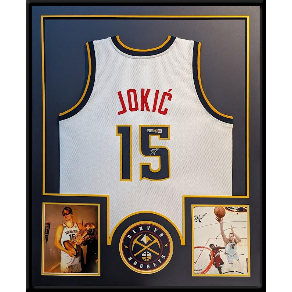 Nikola Jokic Signed Custom Framed Jersey Display (JSA) | Pristine Auction