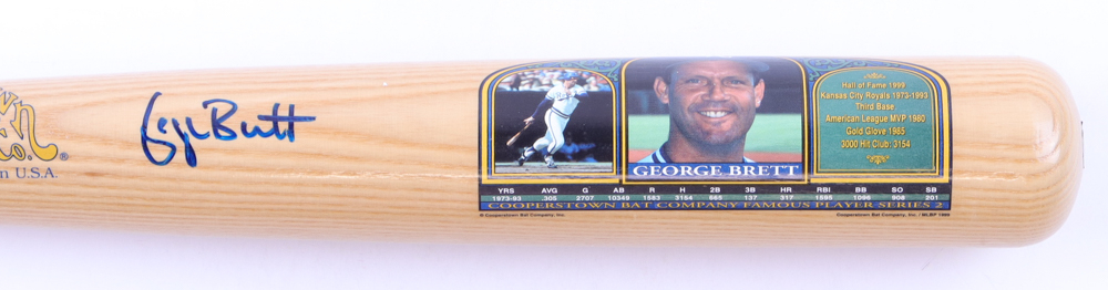 George Brett Signed Cooperstown Bat Co. Royals Player Model Baseball ...