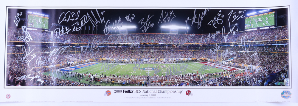 2009 National Champions Florida Gators 14x39 Panoramic Photo Signed By ...
