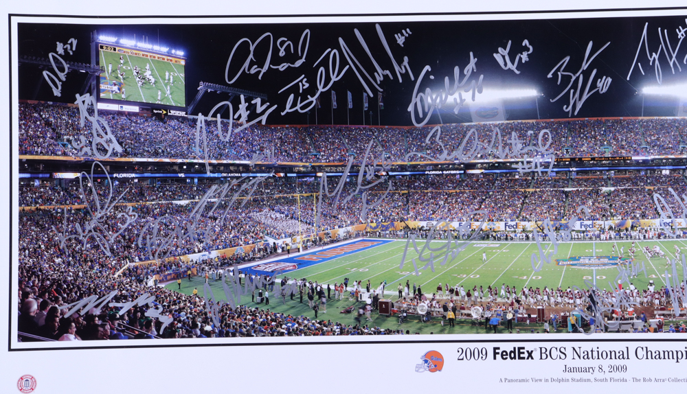 2009 National Champions Florida Gators 14x39 Panoramic Photo Signed By ...
