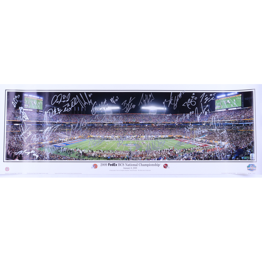 2009 National Champions Florida Gators 14x39 Panoramic Photo Signed By ...