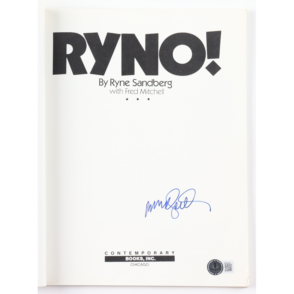 Ryne Sandberg Signed 1985 "RYNO! By Ryne Sandberg with Fred Mitchell ...