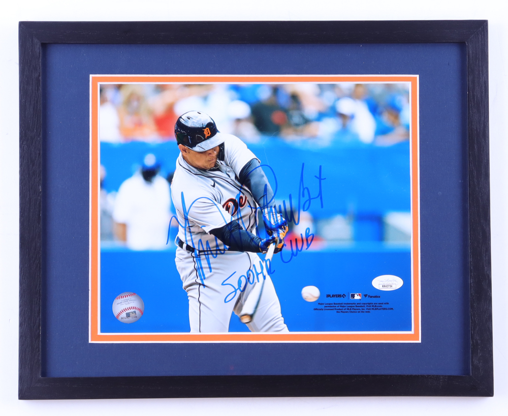 Miguel Cabrera Signed Tigers Custom Framed Photo Inscribed "500 HR Club ...