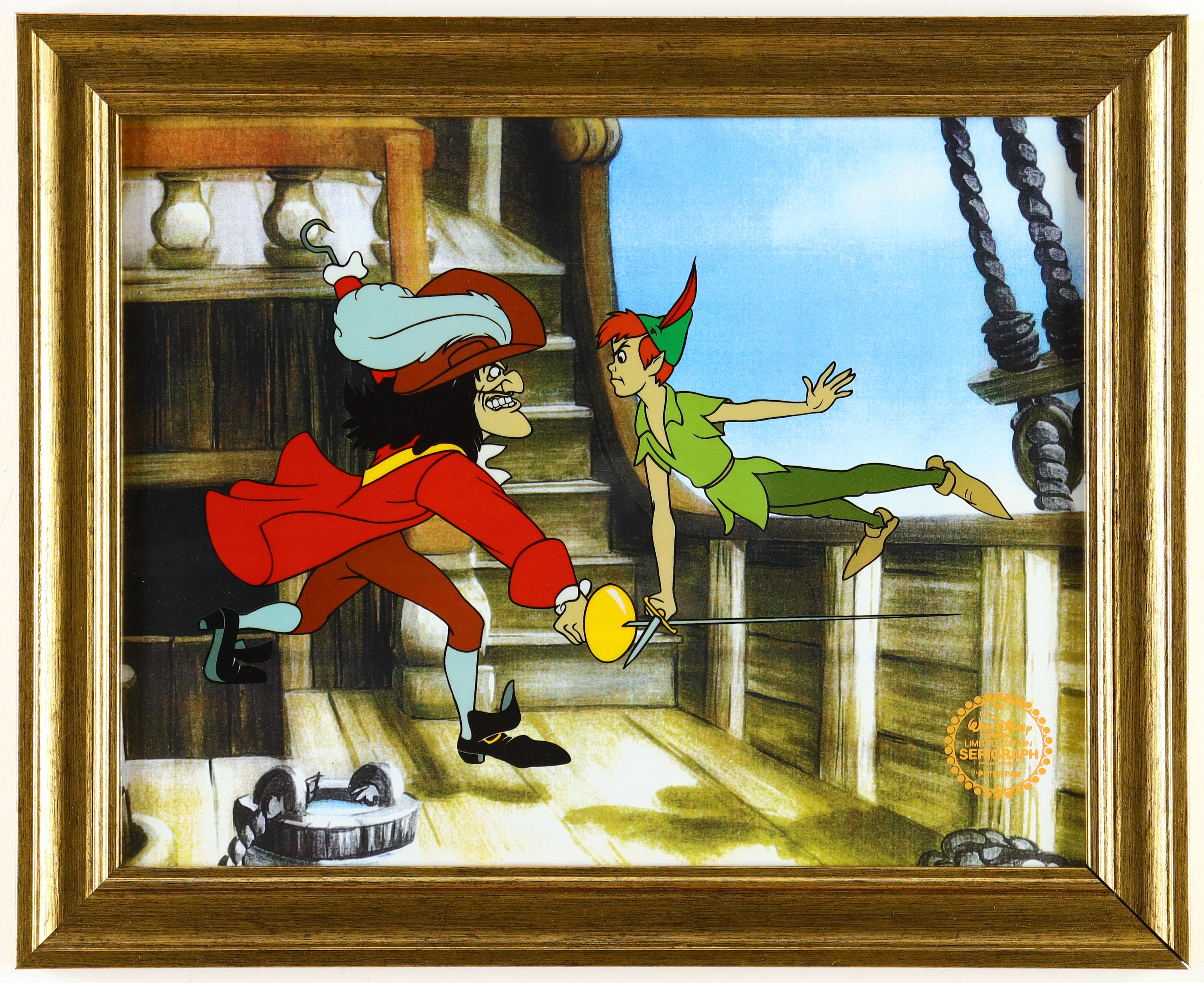 Walt Disney's "Peter Pan" LE Custom Framed 2 Piece Animation Serigraph ...