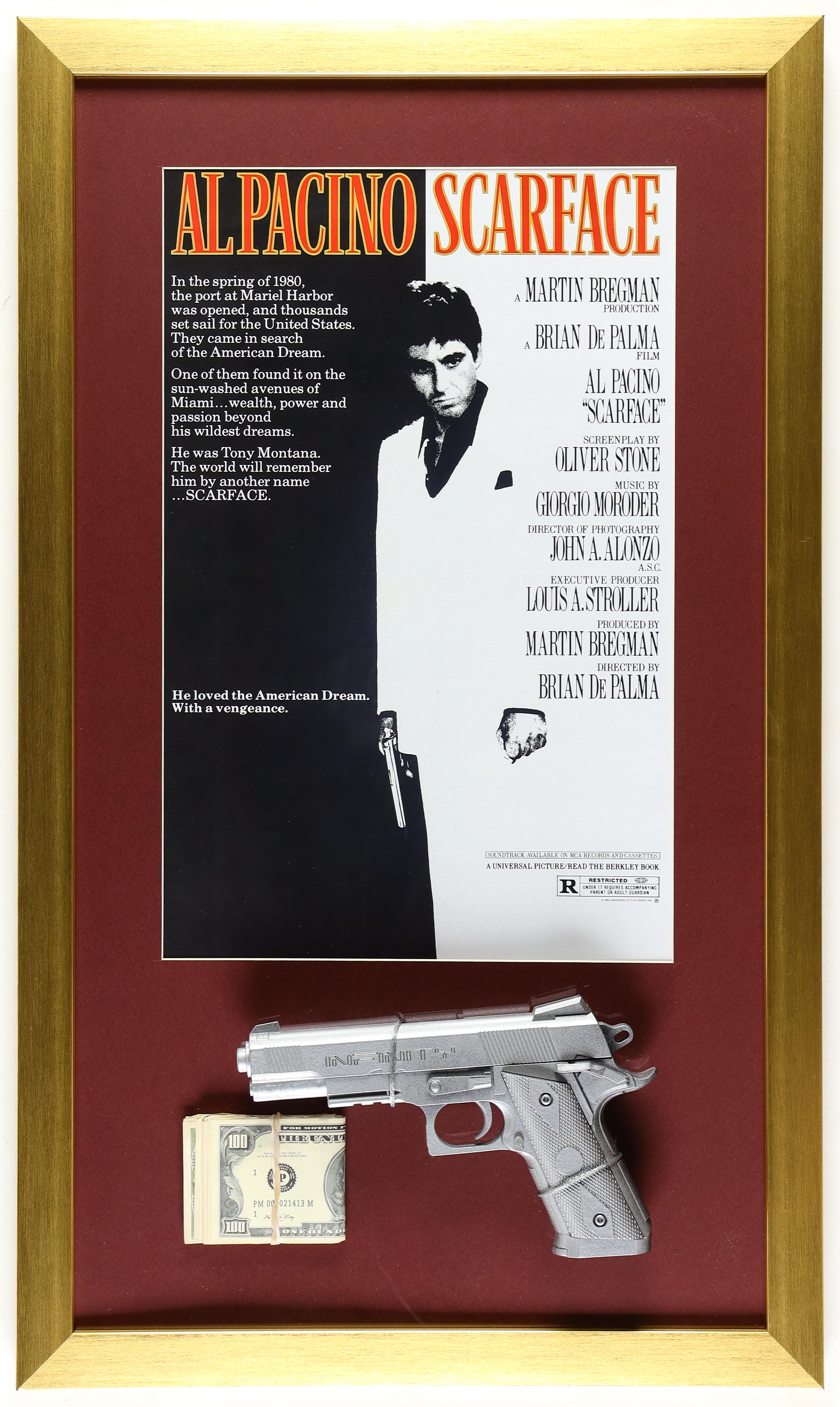 "Scarface" Custom Framed Movie Poster Display with Prop Replica Money ...