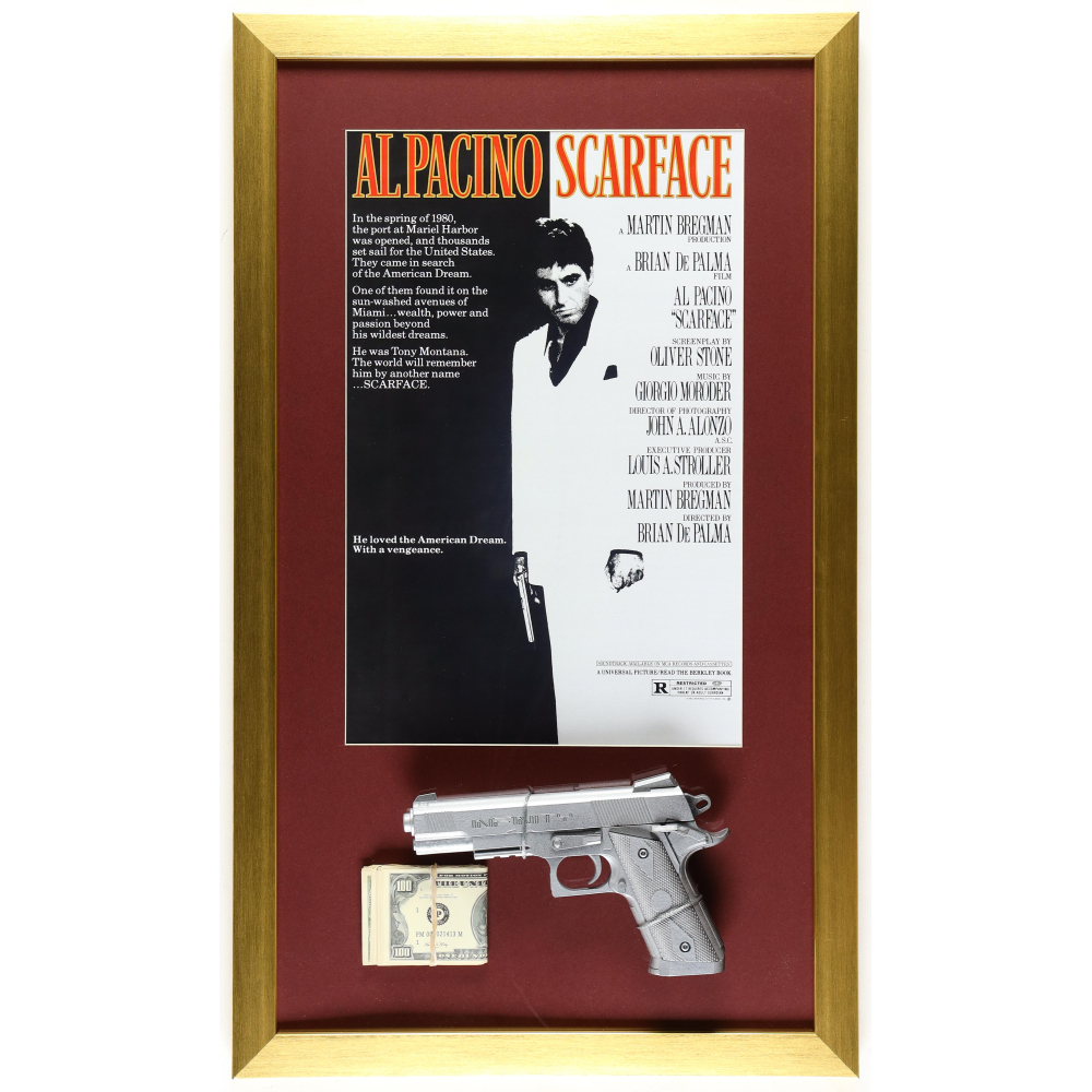"Scarface" Custom Framed Movie Poster Display with Prop Replica Money ...