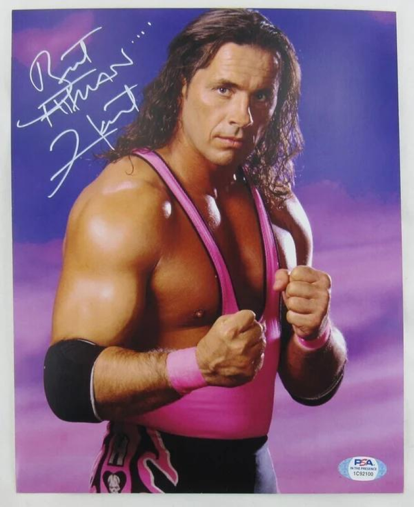 Bret "The Hitman" Hart Signed WWE 8x10 Photo (PSA) | Pristine Auction