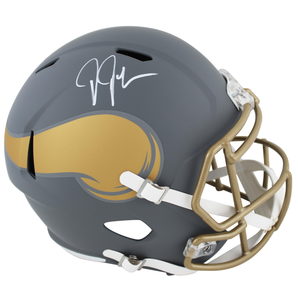Justin Jefferson Signed Vikings Full-Size Slate Alternate Speed Helmet ...