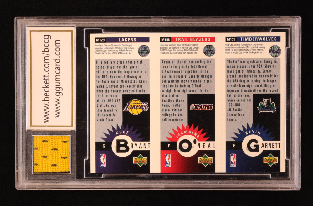 Kobe Bryant RC / Jermaine O'Neal RC / Kevin Garnett 1996-97 Collector's ...