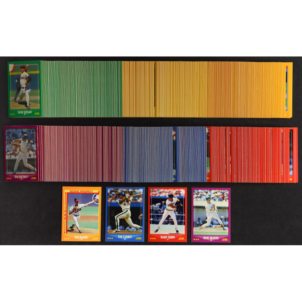 1988 Score Baseball Complete Set of (660) Cards with Tom Glavine #638 ...