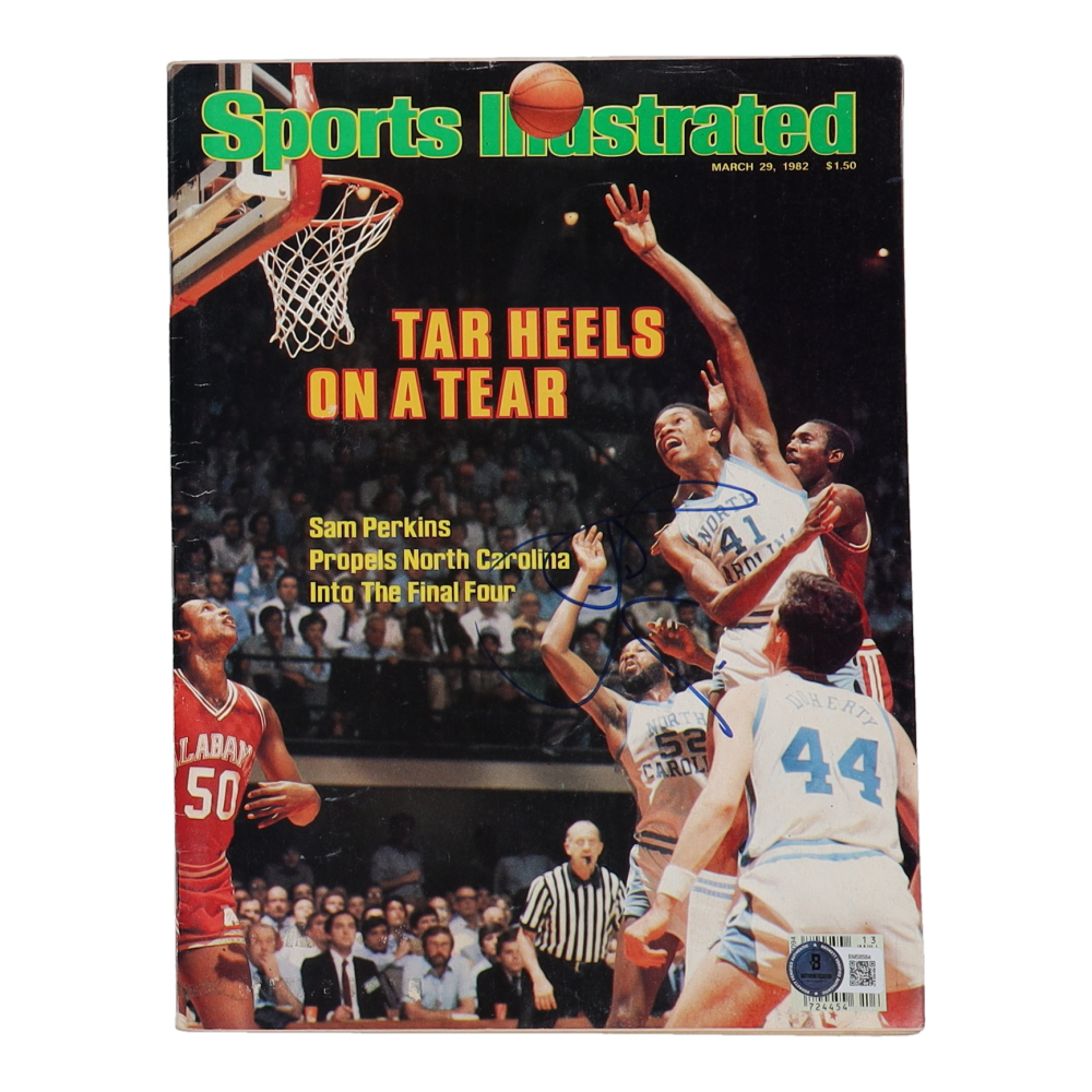 Sam Perkins Signed 1982 "Sports Illustrated" Magazine Cover (Beckett) | Pristine Auction