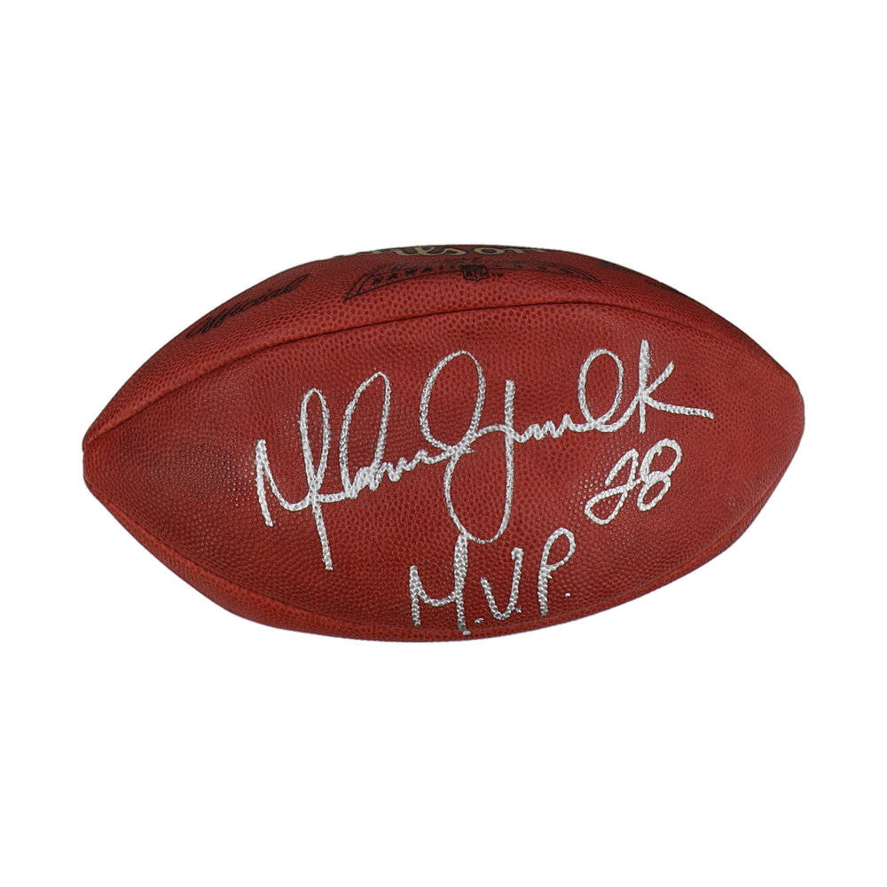Marshall Faulk Signed 1995 Pro Bowl Logo NFL Football Inscribed "M.V.P ...