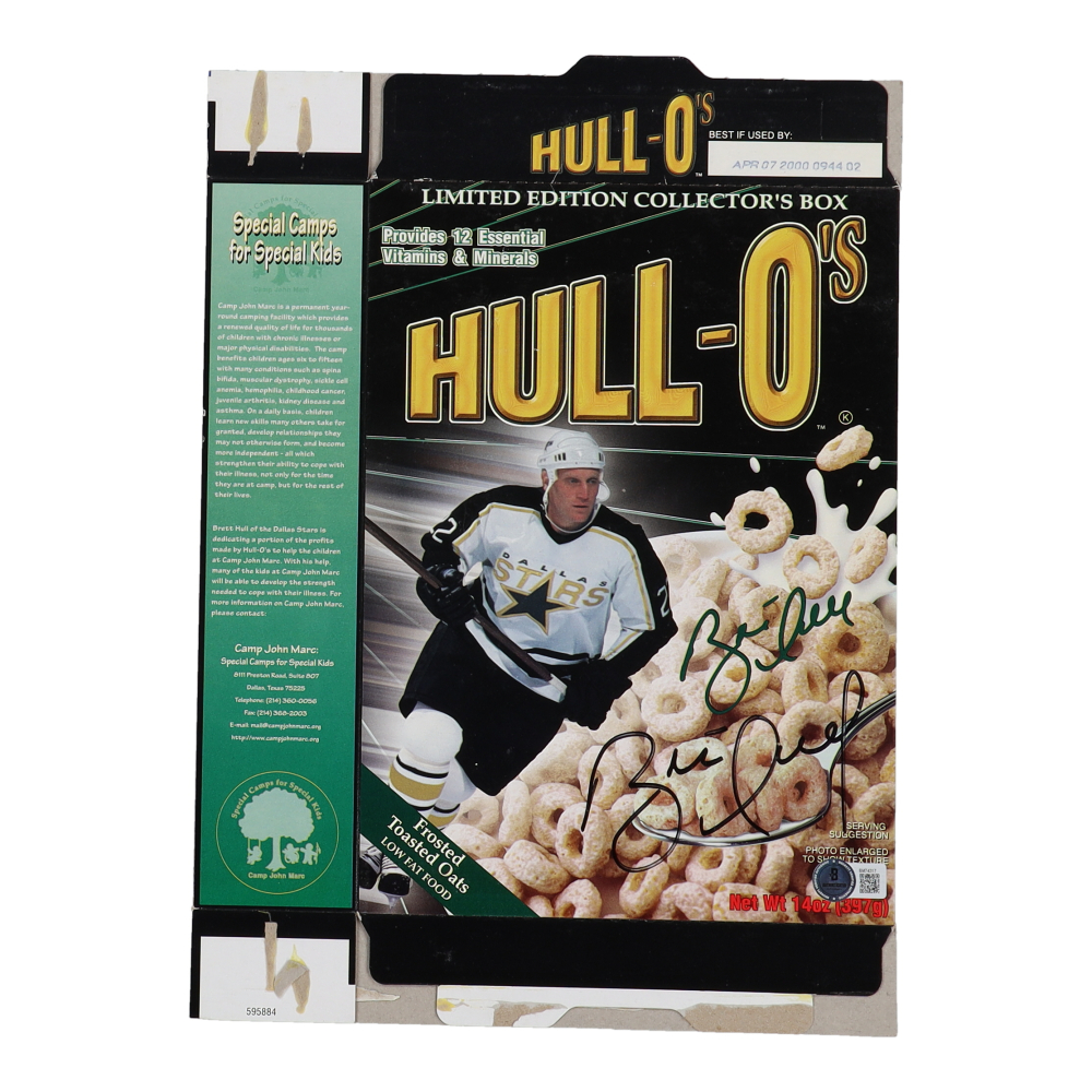 Brett Hull Signed "Hull-O's" Cereal Box (Beckett) | Pristine Auction