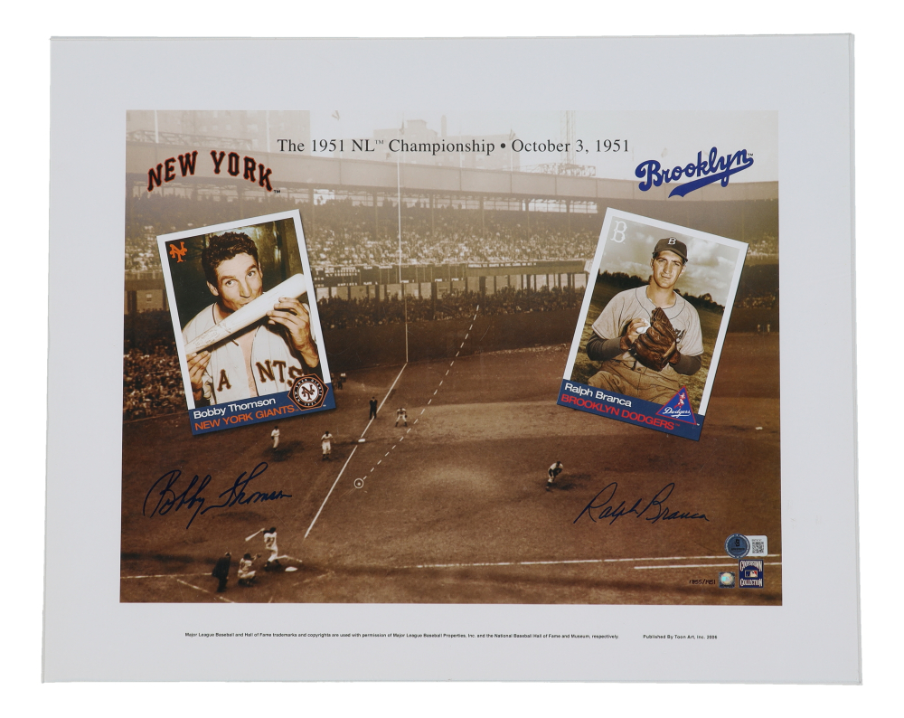 Bobby Thomson & Ralph Branca Signed "The Shot Heard 'Round The World ...
