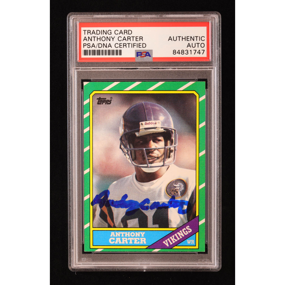 Anthony Carter Signed 1986 Topps #297 RC (PSA) | Pristine Auction
