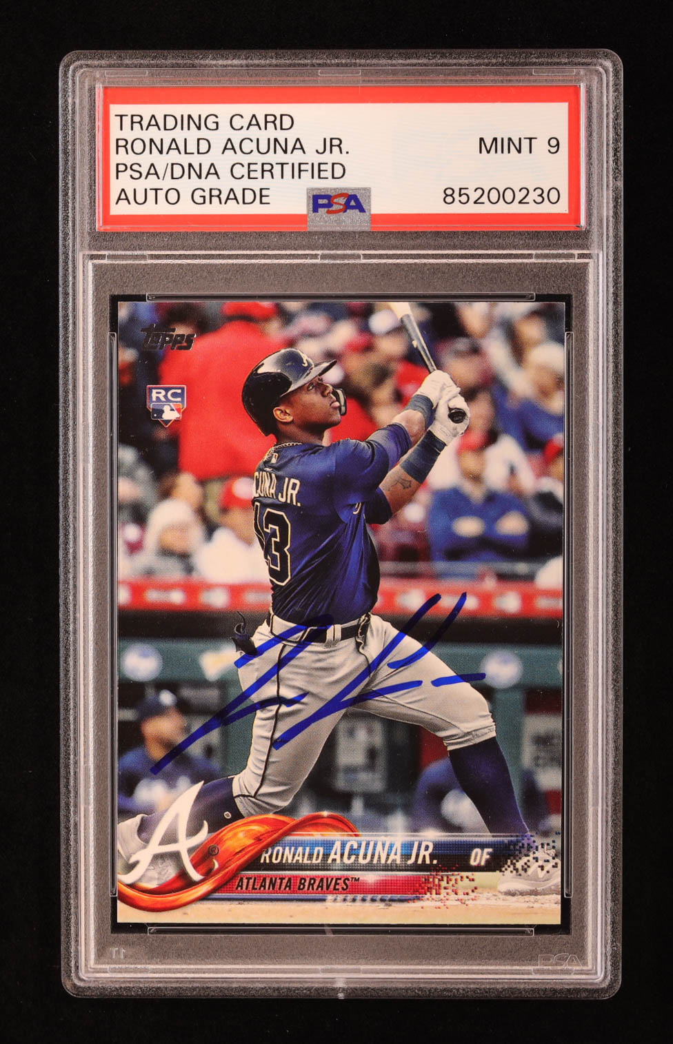 Ronald Acuna Jr. Signed 2018 Topps Update #US250 RC (PSA | Autograph ...