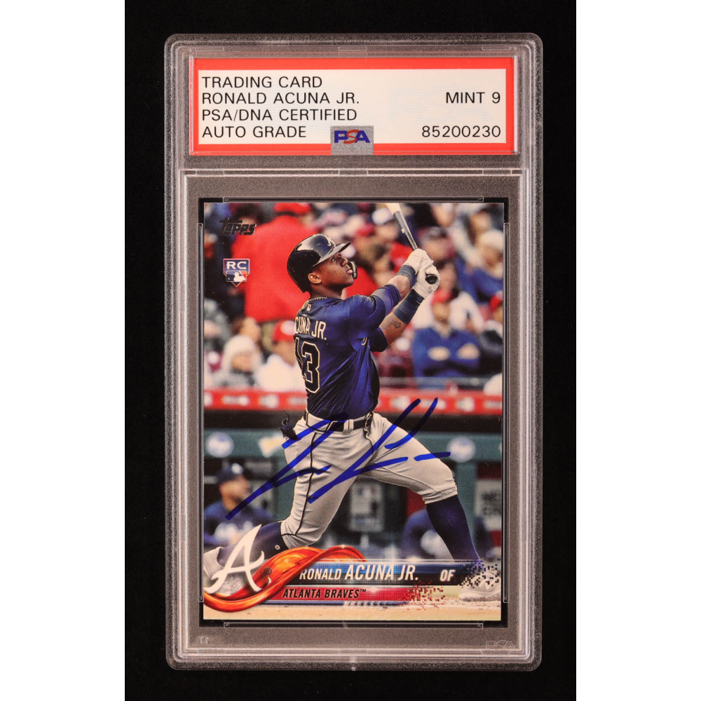 Ronald Acuna Jr. Signed 2018 Topps Update #US250 RC (PSA | Autograph ...