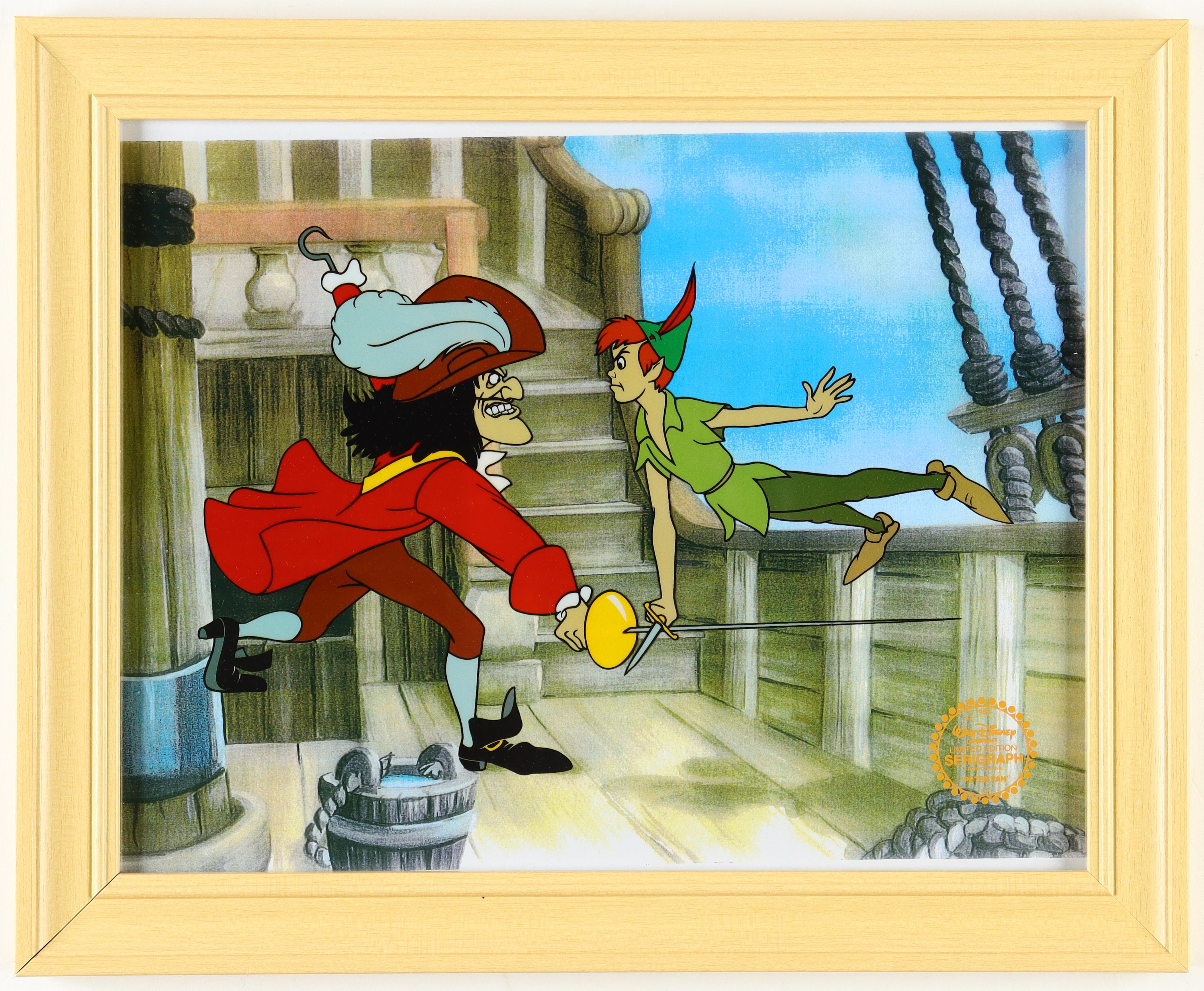Walt Disney's "Peter Pan" LE Custom Framed 2 Piece Animation Serigraph ...
