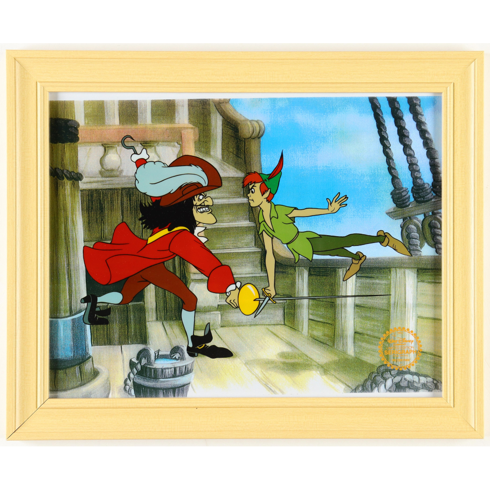 Walt Disney's "Peter Pan" LE Custom Framed 2 Piece Animation Serigraph ...