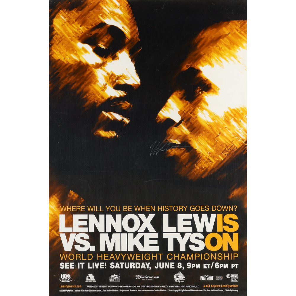 Mike Tyson Signed 27x40 Heavyweight Championship Fight Poster (Tyson ...