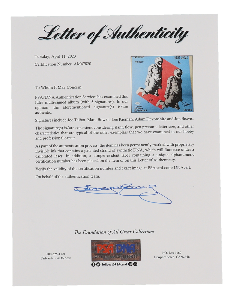 Idles "Crawler" 12x12 Album Insert Band-Signed by (5) with Joe Talbot ...