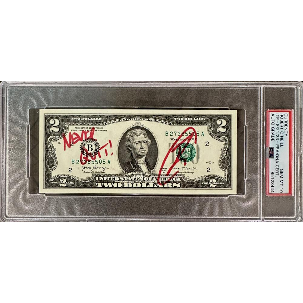Robert O'Neill Signed U.S. Currency Two Dollar Bill Inscribed "Never ...