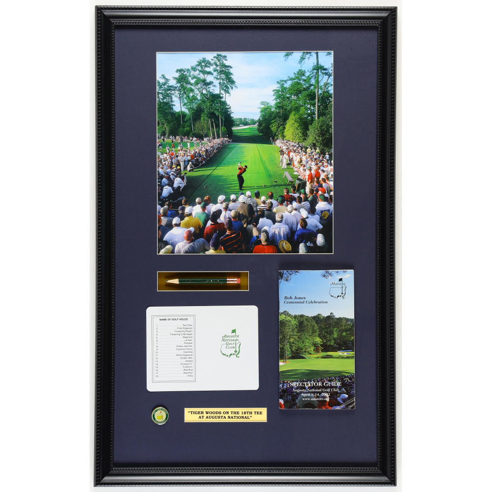 Tiger Woods "On The 18th Tee" Custom Framed Photo Display With ...