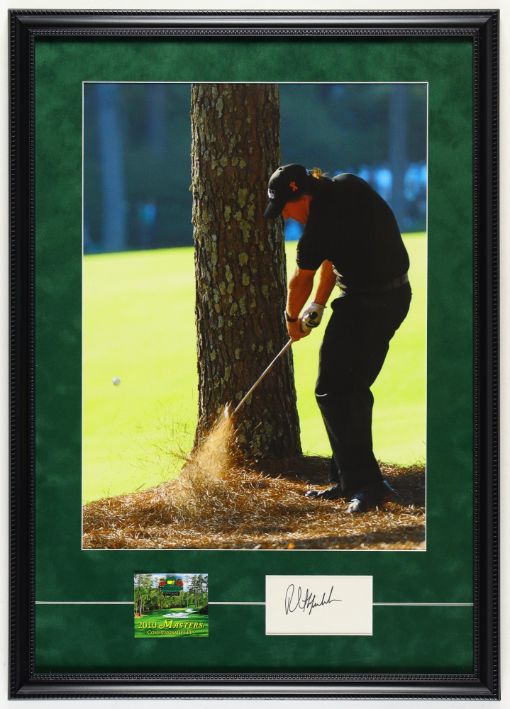 Phil Mickelson Signed Custom Framed Cut Display With 2010 Masters ...