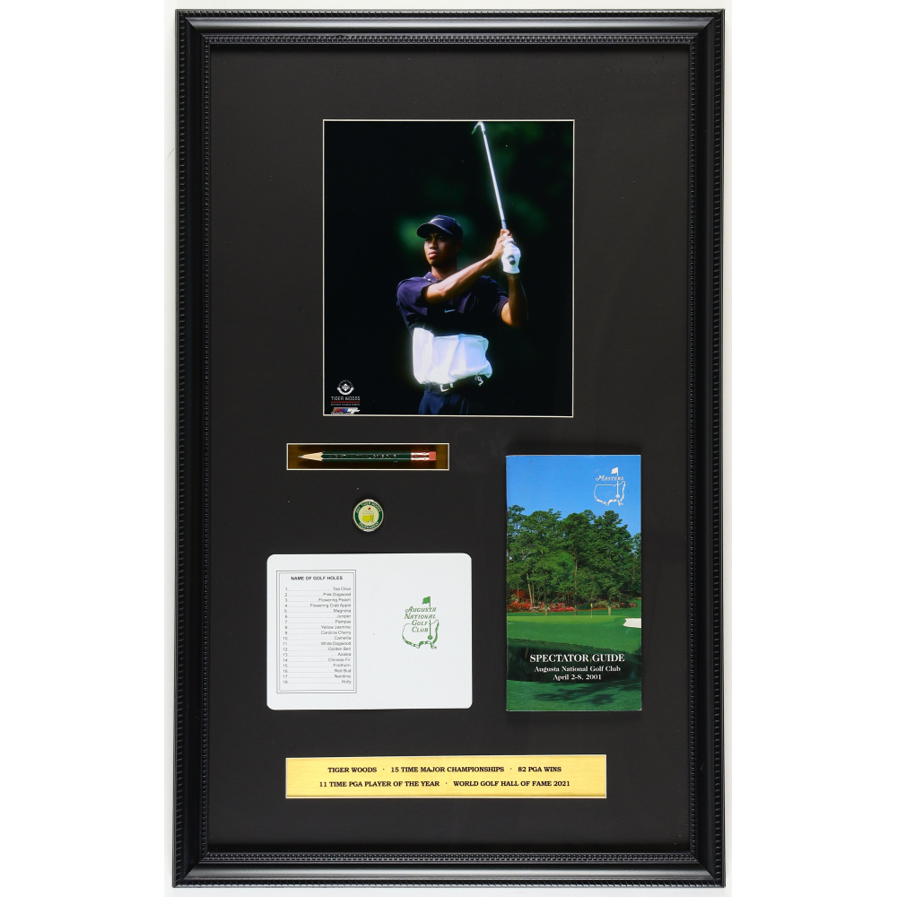 Tiger Woods Custom Framed Photo Display With Tournament Guide Book ...