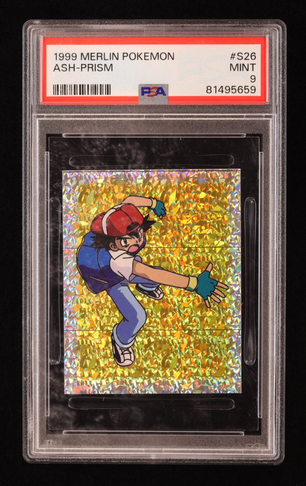 Ash 1999 Merlin Pokemon Album Stickers #S26 (PSA 9) | Pristine Auction