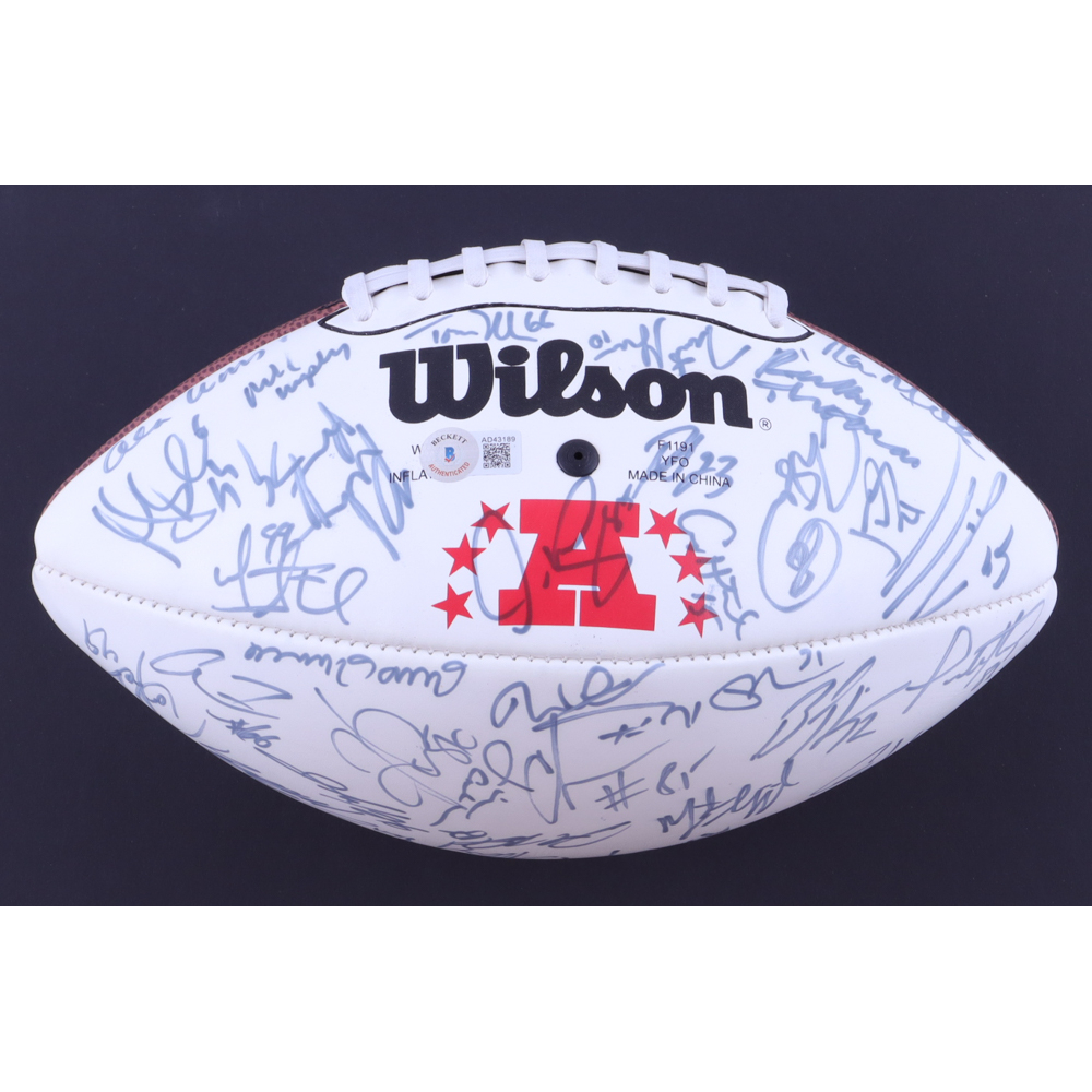 2004 NFL AFC Pro Bowl Logo Football Team-Signed by (53) with Peyton ...