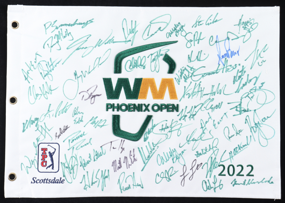2022 Phoenix Open Field Full-Size Pin Flag Signed by (58) with Stewart Cink, Gary Woodland ...